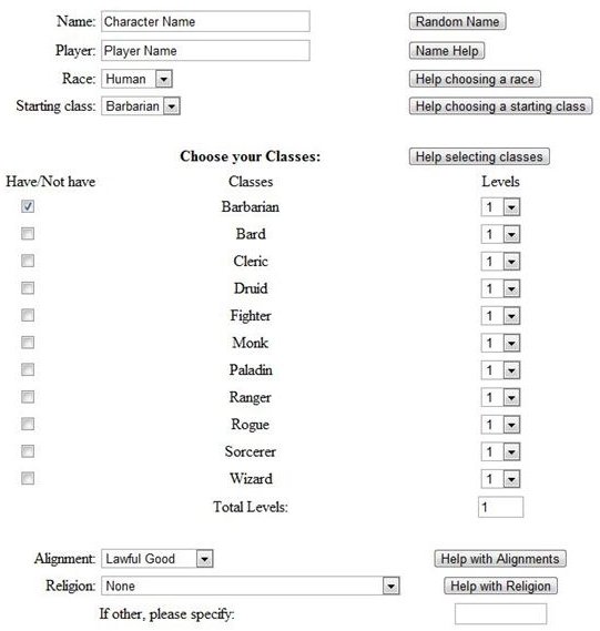 Dnd 3 5 Character Sheet Generator Statpooter